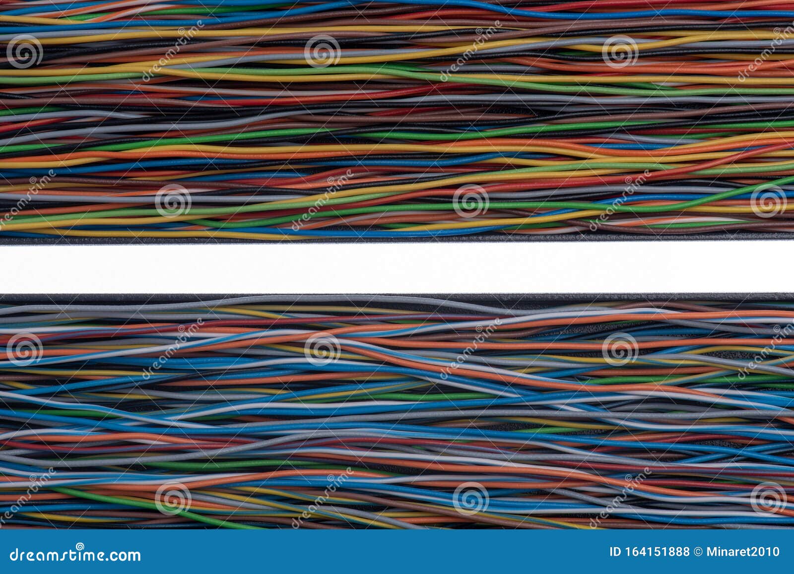 Electrical Cable Wire on Parallel Bus Isolated on White Stock Photo ...