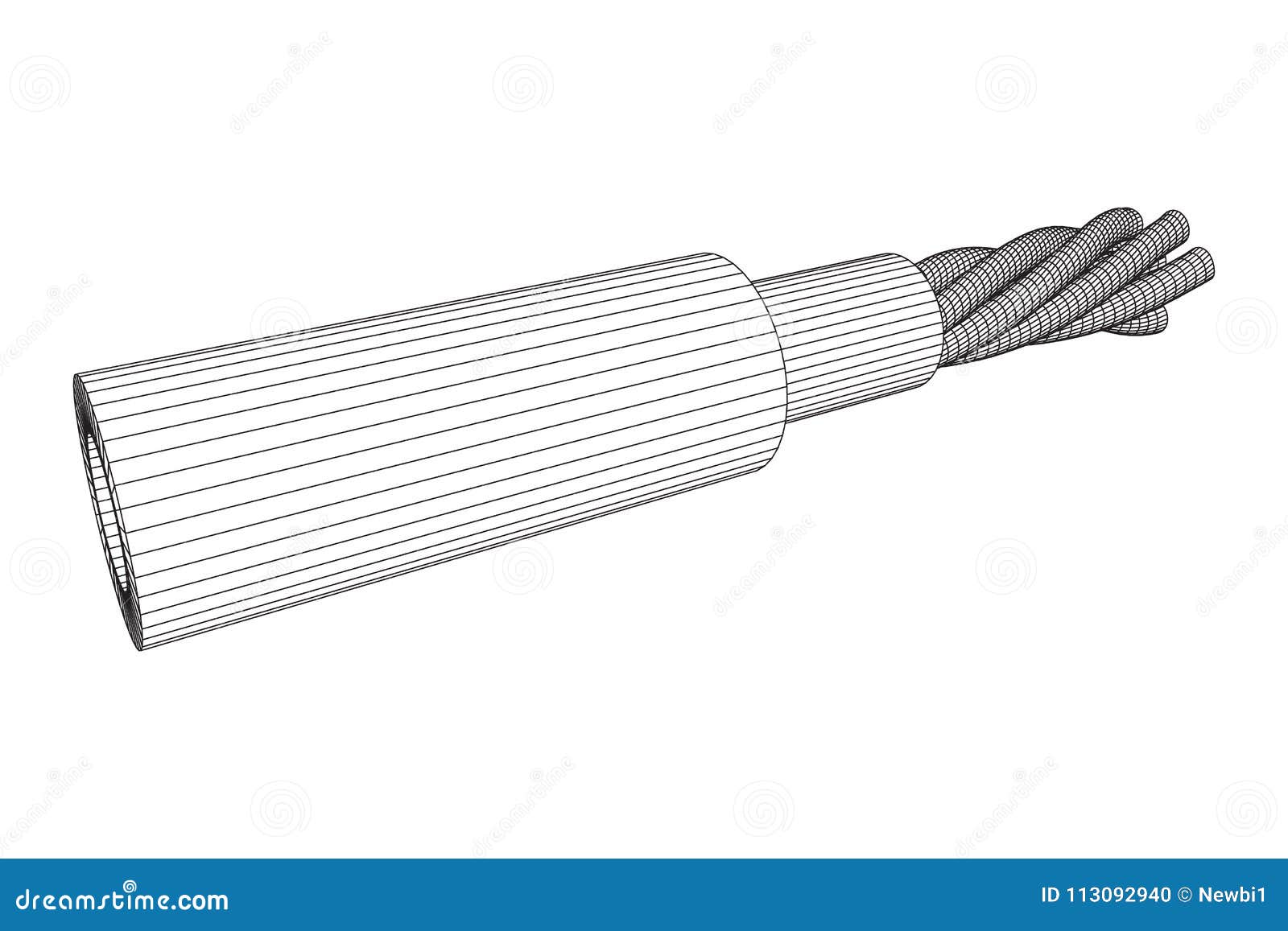 Electrical cable wireframe stock vector. Illustration of electricity ...