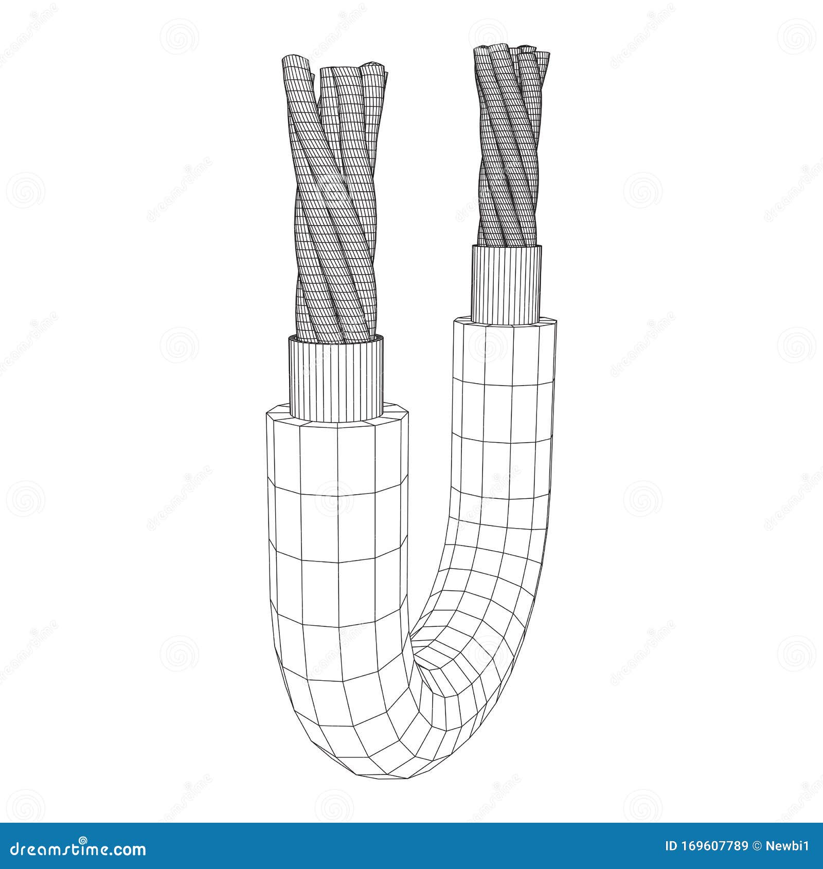 Electrical cable wireframe stock vector. Illustration of blueprints ...