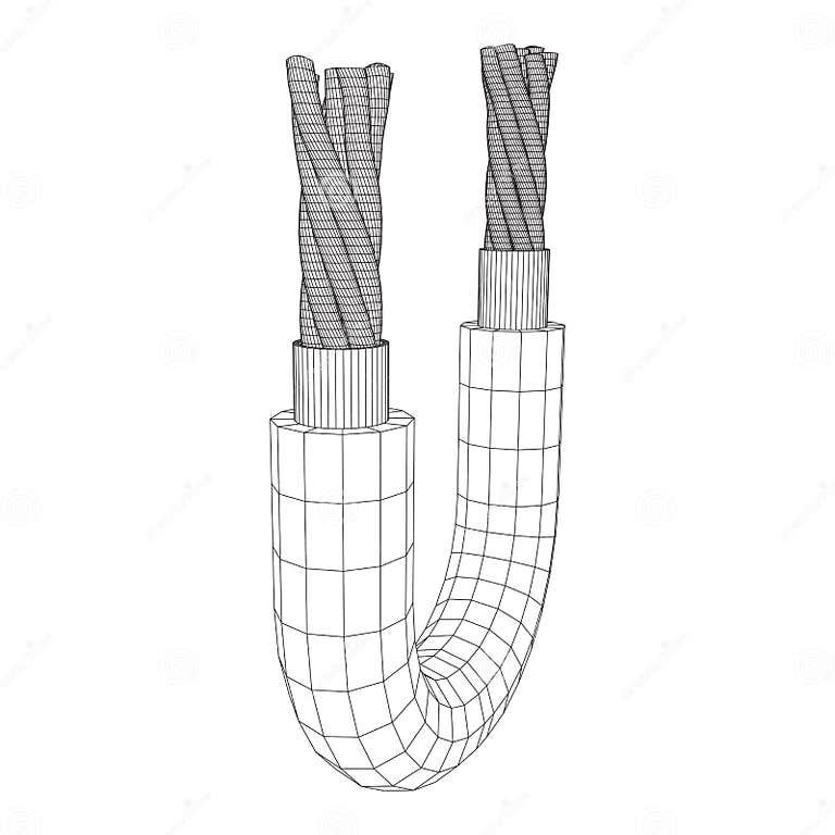 Electrical cable wireframe stock vector. Illustration of blueprints ...