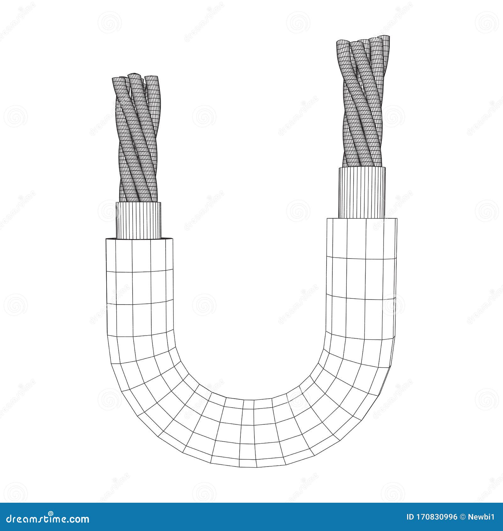 Electrical cable wireframe stock vector. Illustration of line - 170830996