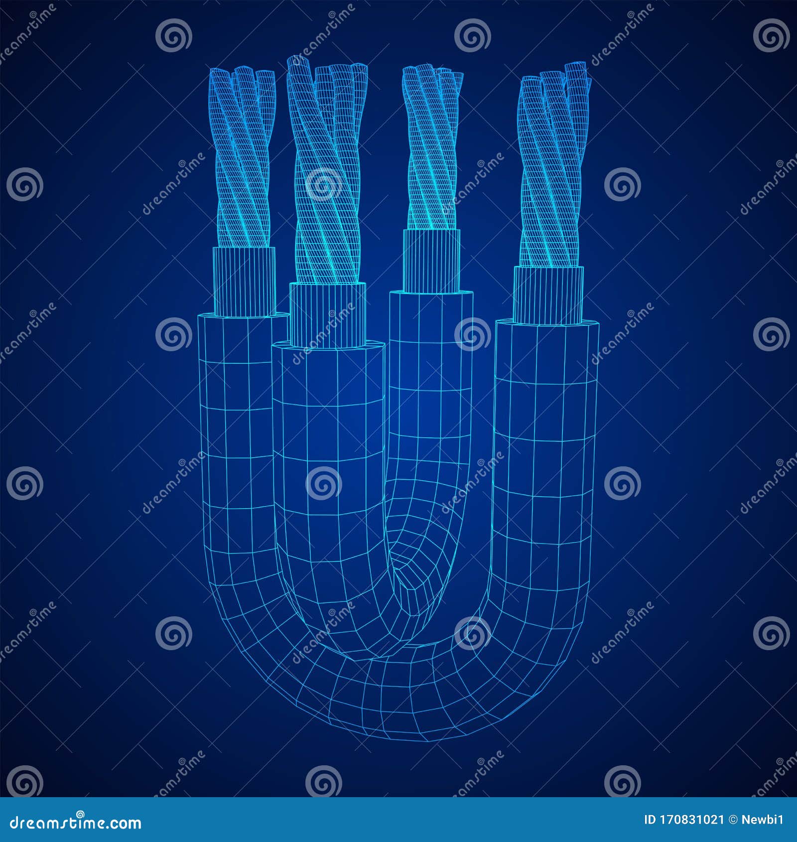 Electrical cable wireframe stock vector. Illustration of background ...