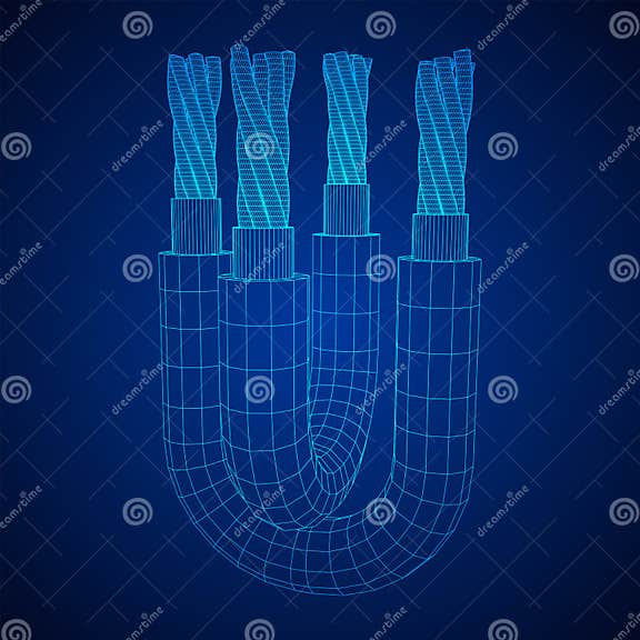 Electrical cable wireframe stock vector. Illustration of background ...