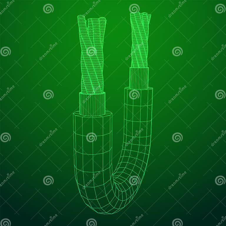 Electrical cable wireframe stock vector. Illustration of background ...