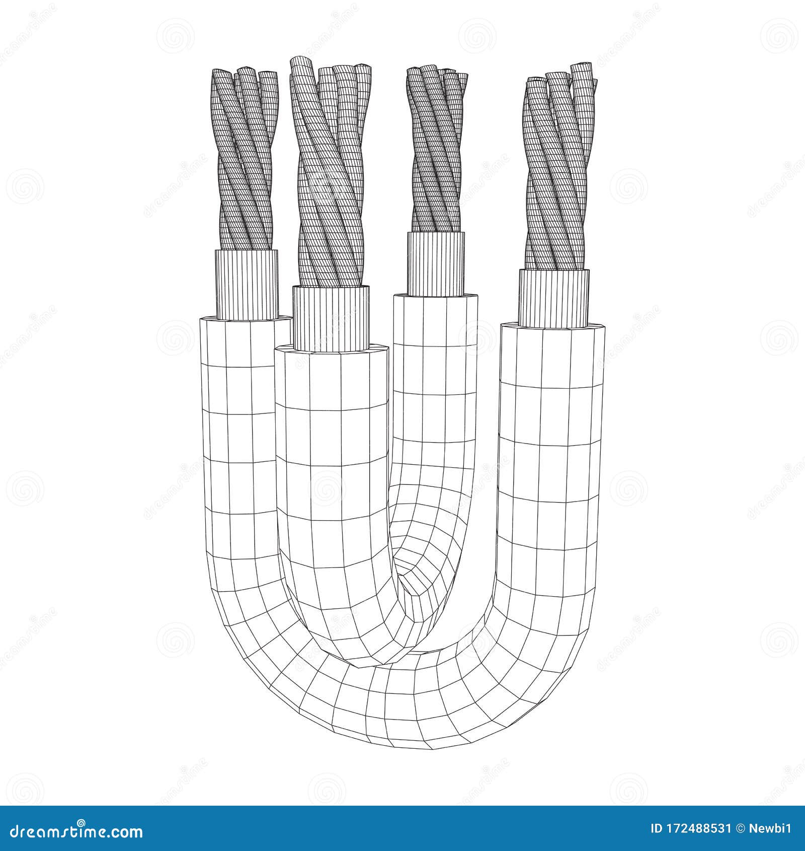Electrical cable wireframe stock vector. Illustration of cable - 172488531