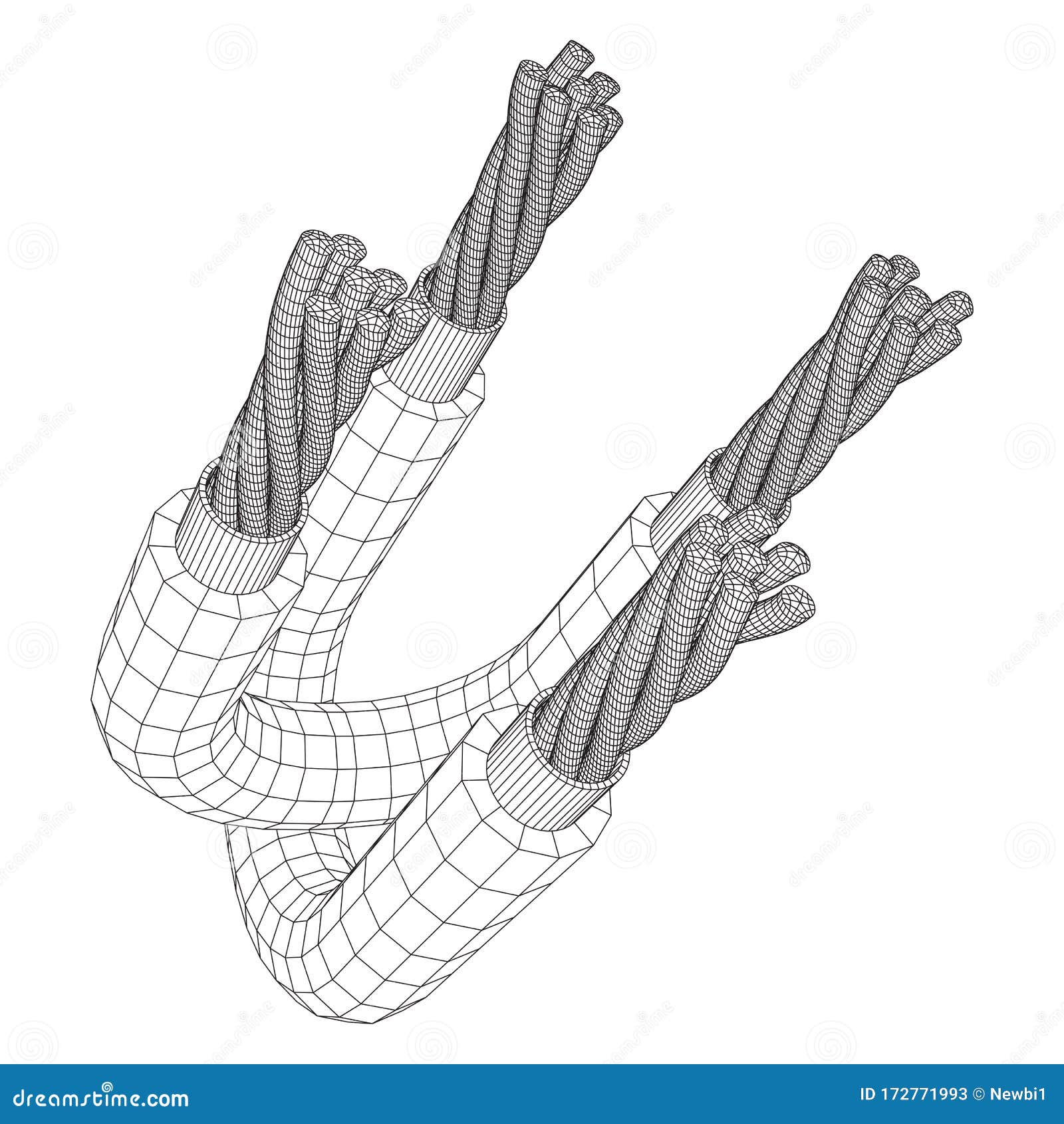 Electrical cable wireframe stock vector. Illustration of equipment ...