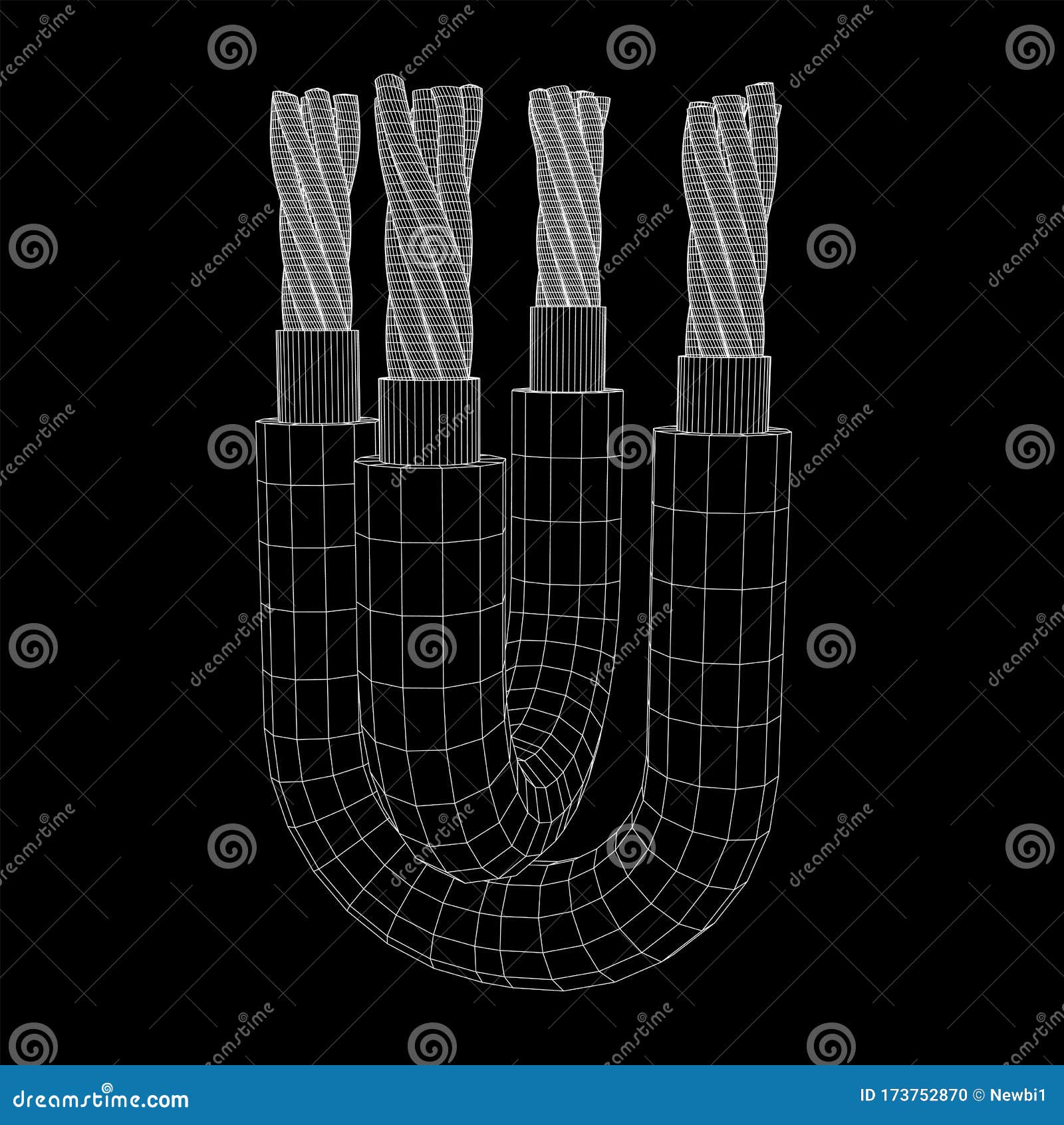 Electrical cable wireframe stock vector. Illustration of figure - 173752870