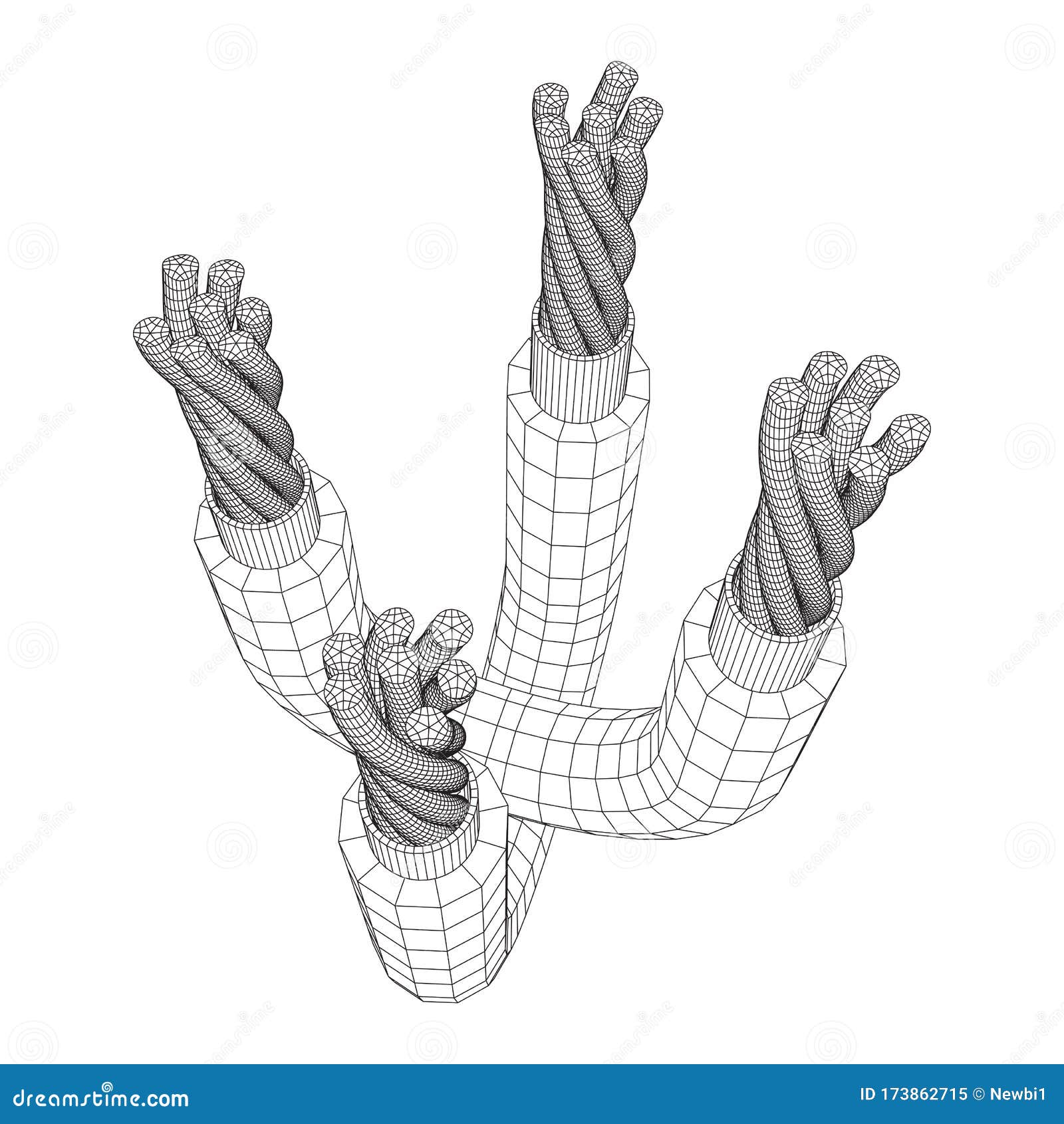 Electrical cable wireframe stock vector. Illustration of line - 173862715
