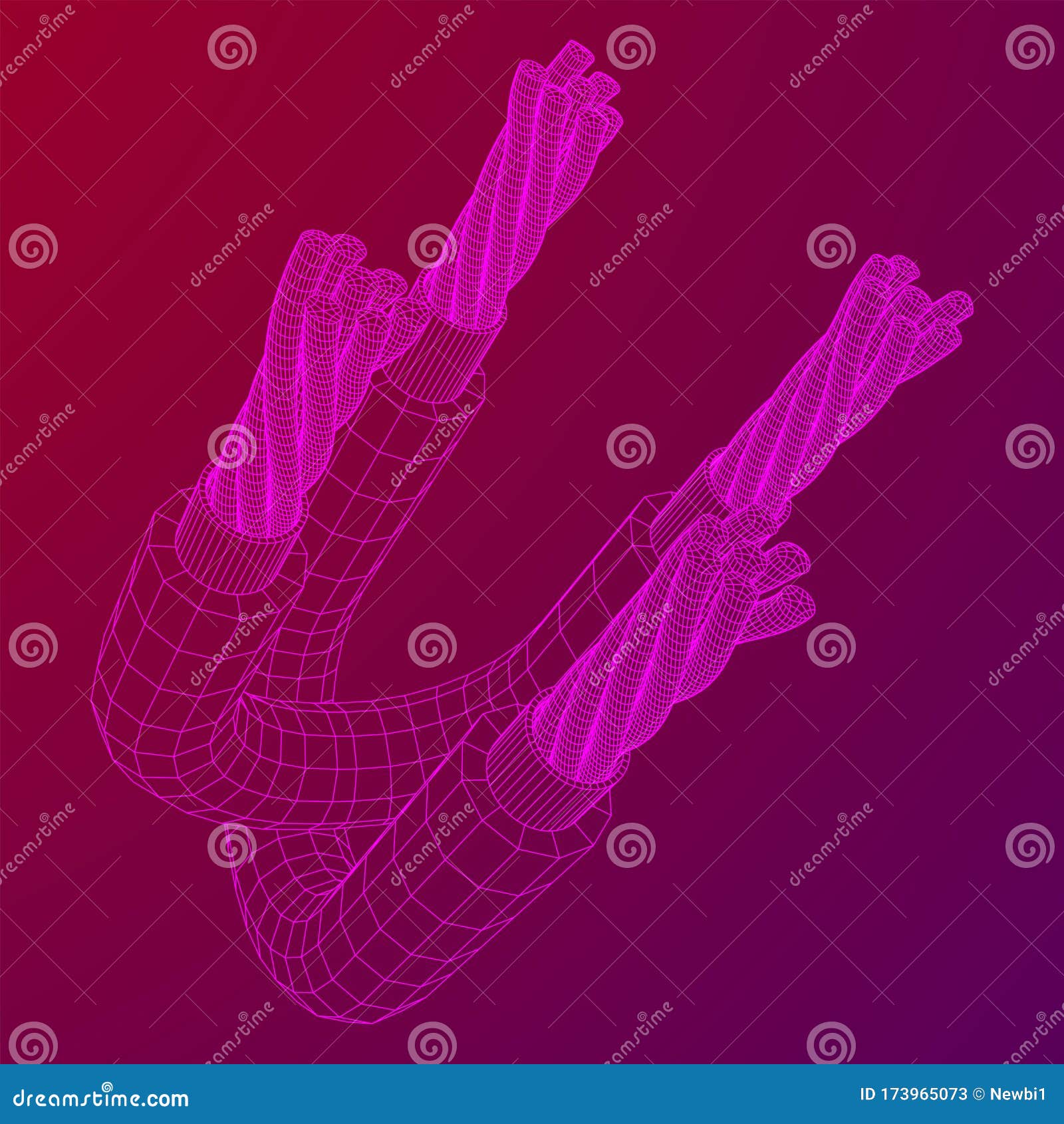 Electrical cable wireframe stock vector. Illustration of connect ...