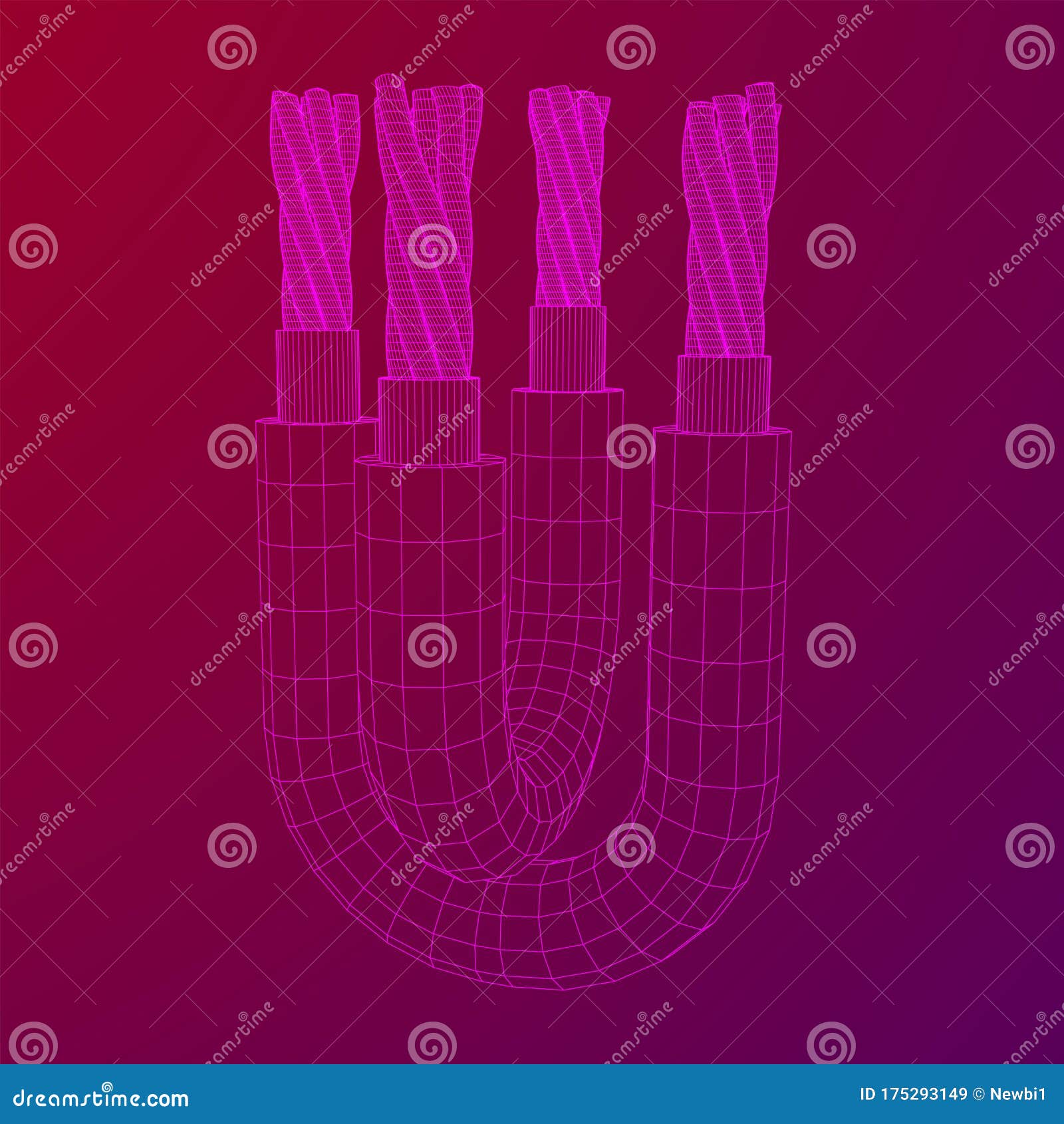 Electrical cable wireframe stock vector. Illustration of commercial ...