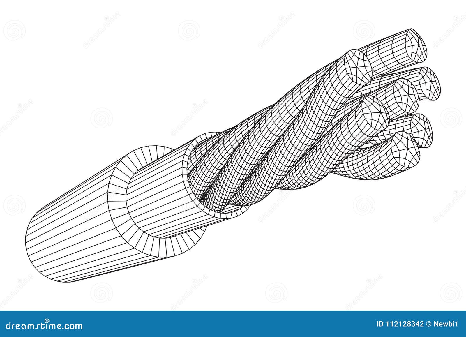 Electrical cable wireframe stock vector. Illustration of commercial ...