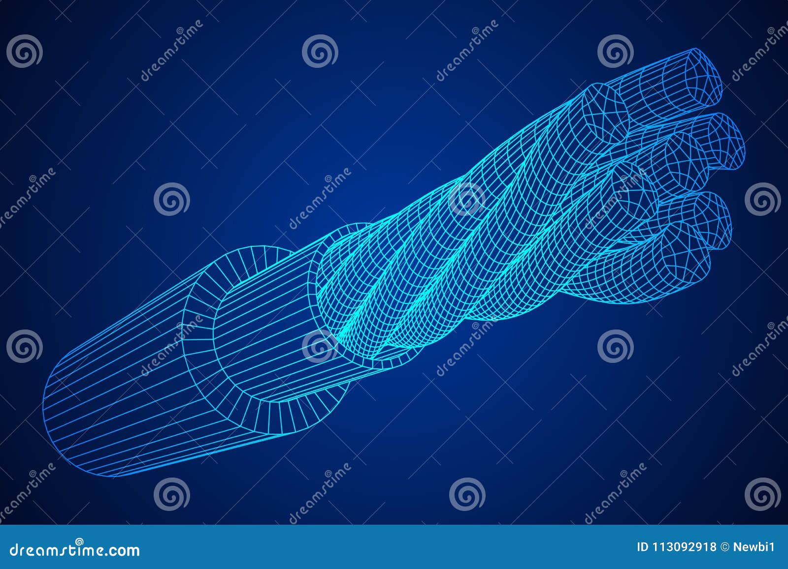 Electrical cable wireframe stock vector. Illustration of figure - 113092918