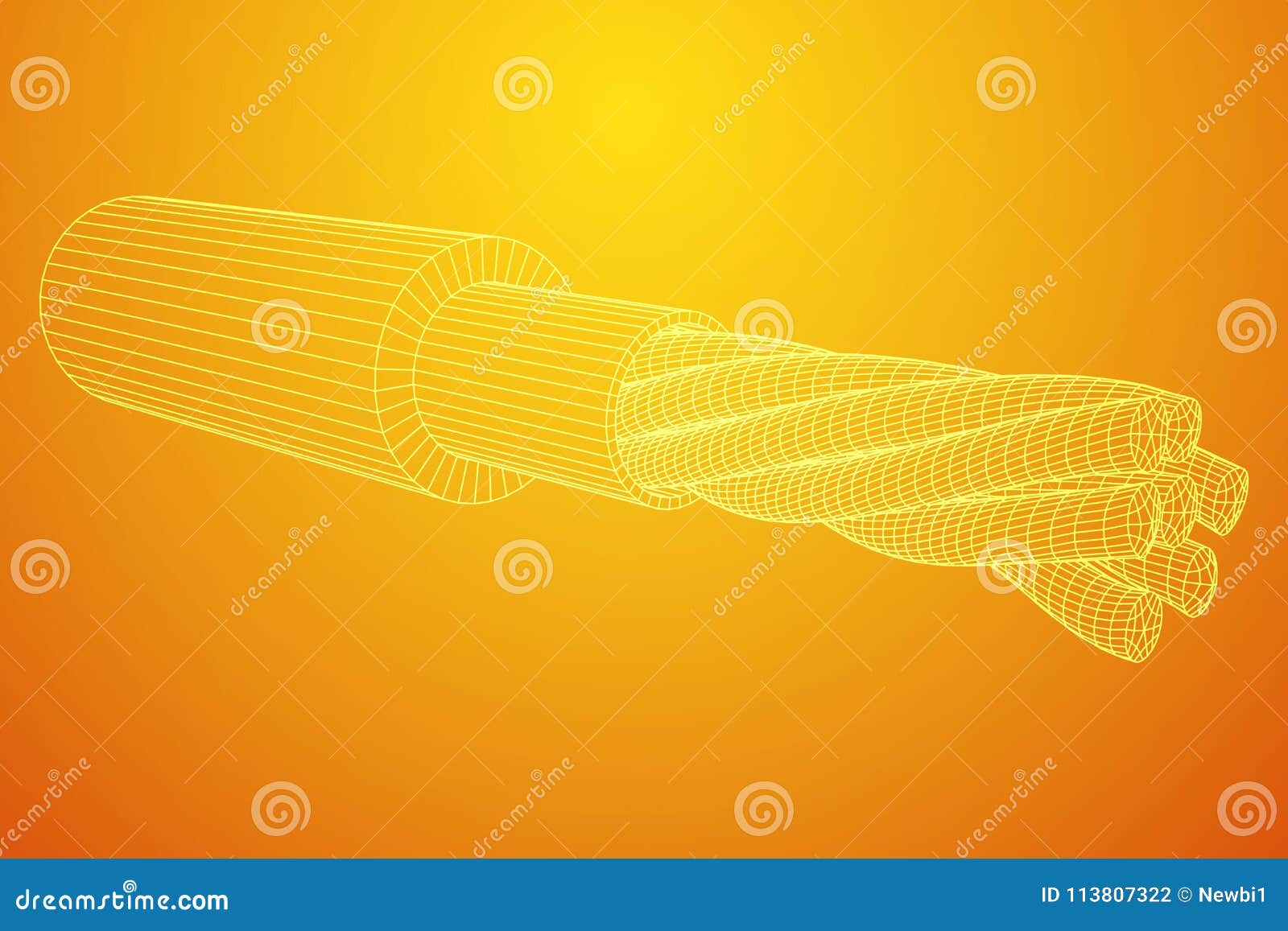 Electrical cable wireframe stock vector. Illustration of energy - 113807322