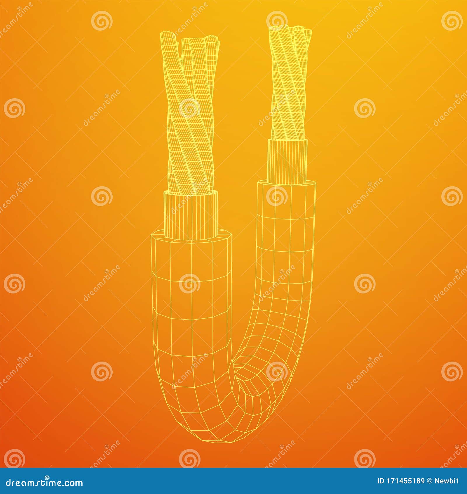 Electrical cable wireframe stock vector. Illustration of hardware ...