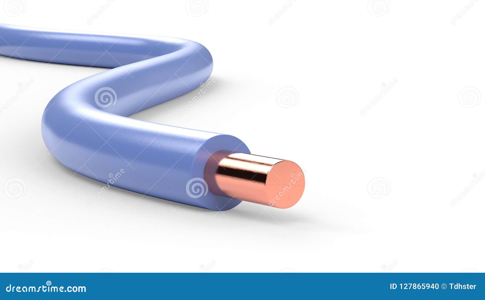 Electrical Cable Wires with Blue Insulation Isolated 3d Illustration ...