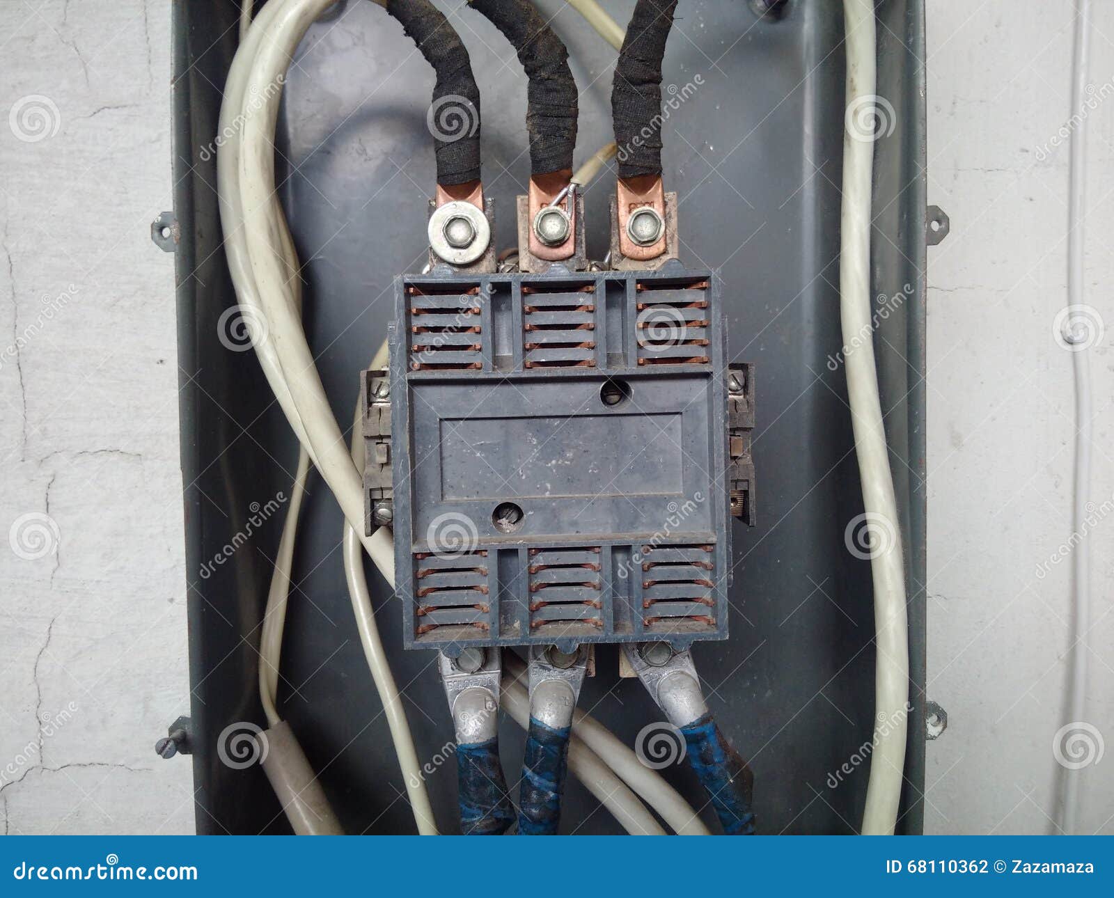 Electrical Cables in AC Box Stock Photo - Image of volt, cables: 68110362