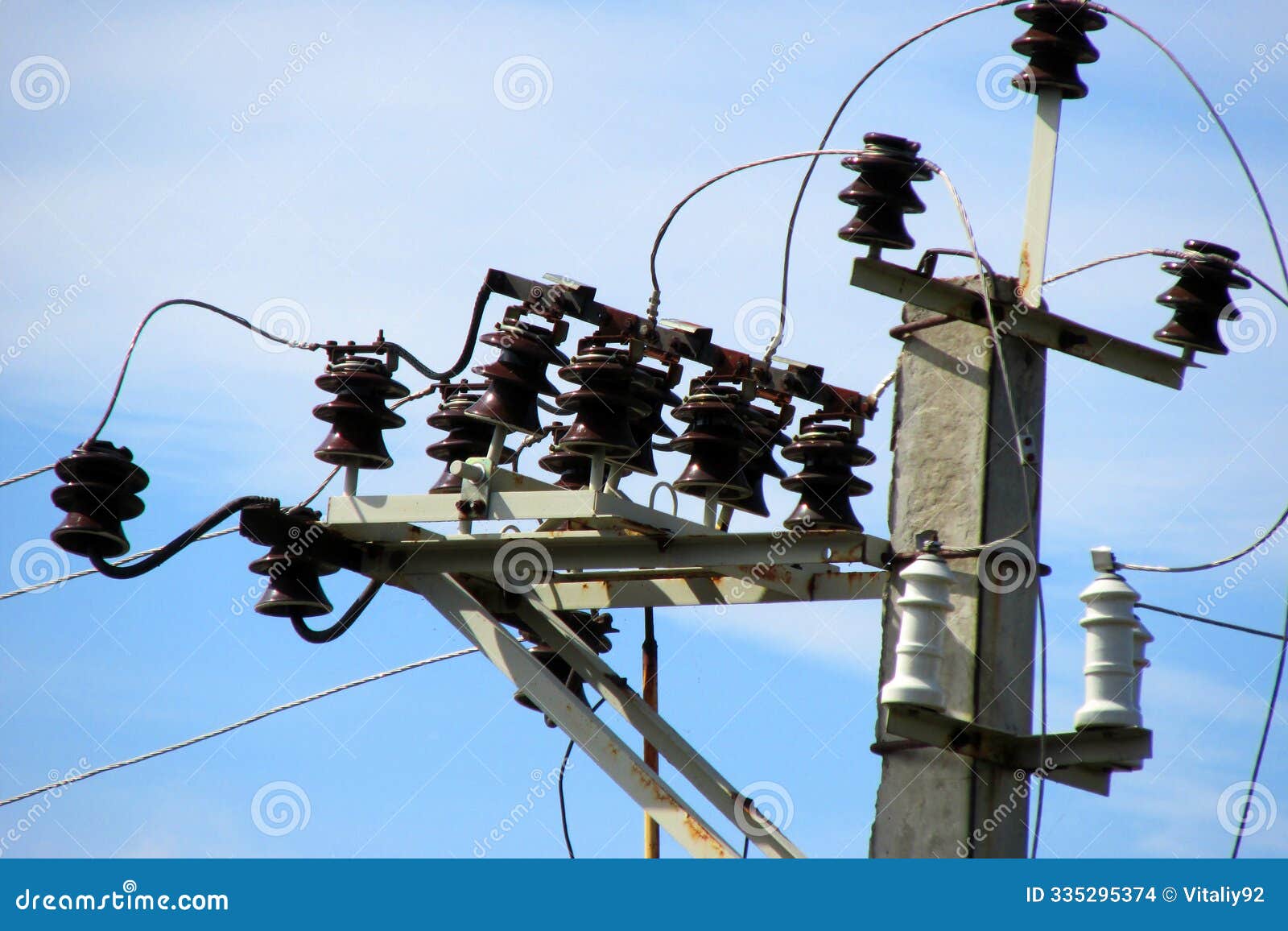 Electrical Cables and Ceramic, Porcelain Insulators of High Voltage ...