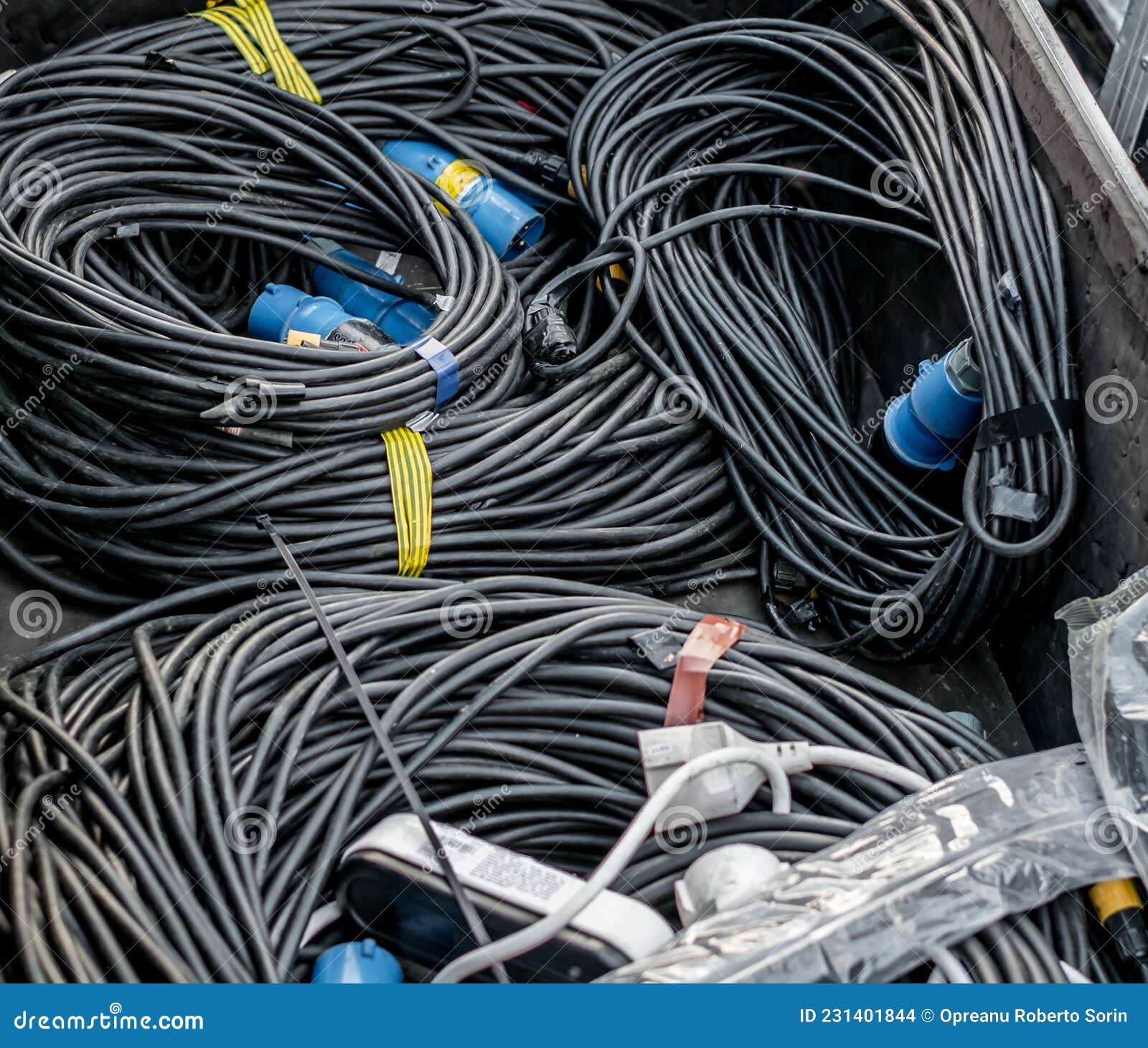 Electrical Cables Coils in the Box Stock Photo - Image of electricity ...