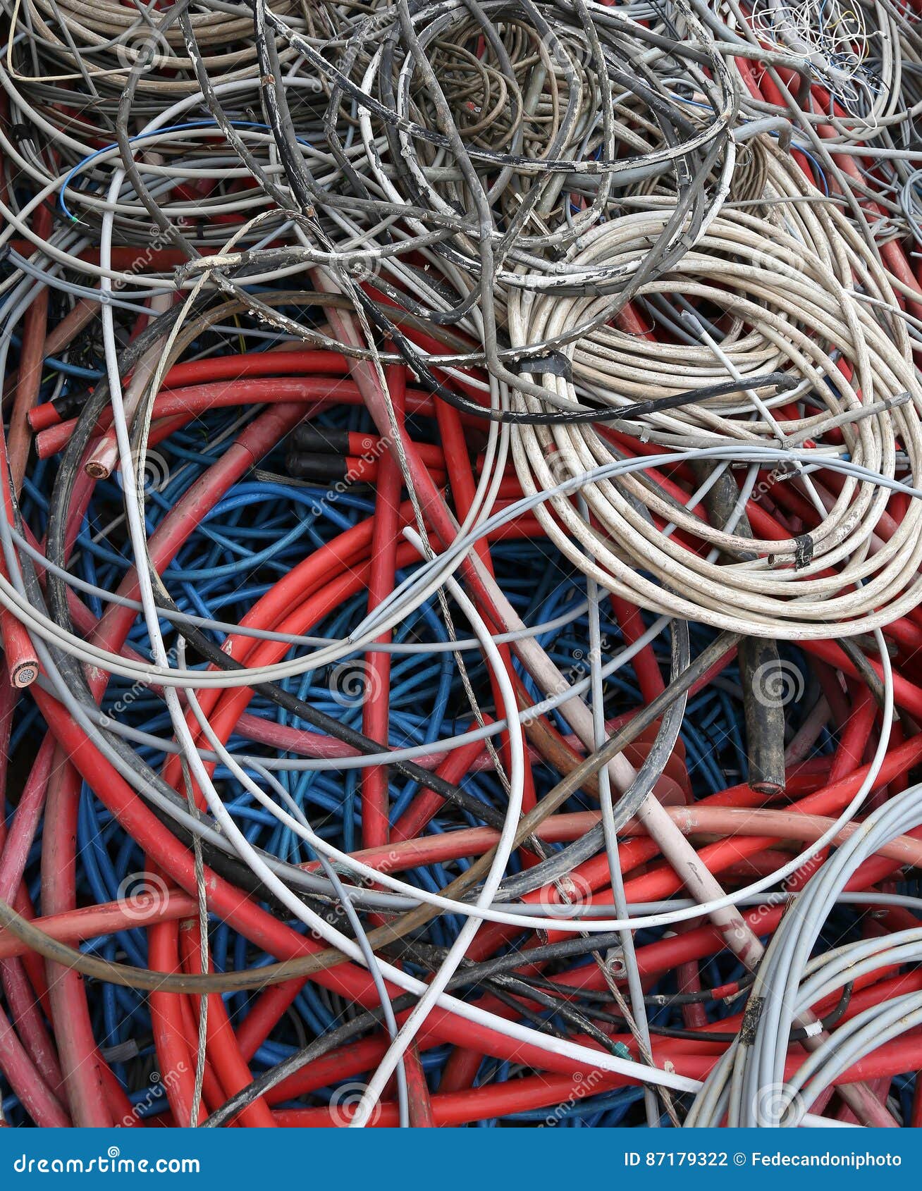 Electrical Cables in a Deposit of Waste Collection Center Stock Photo ...