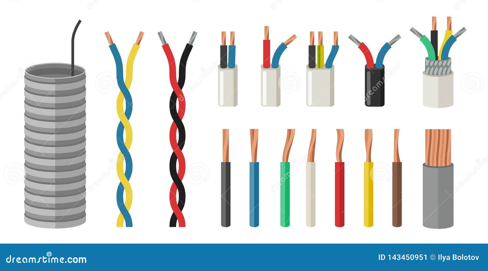 Electrical cables stock vector. Illustration of electricity - 143450951