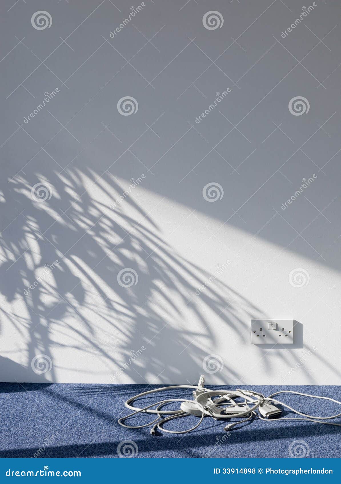 Electrical Cables on Floor in Empty Room Stock Photo - Image of ...