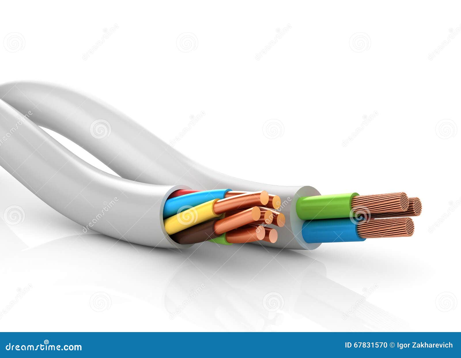 Electrical Cables. Set With Varieties Of Electric Wire Cartoon Vector ...