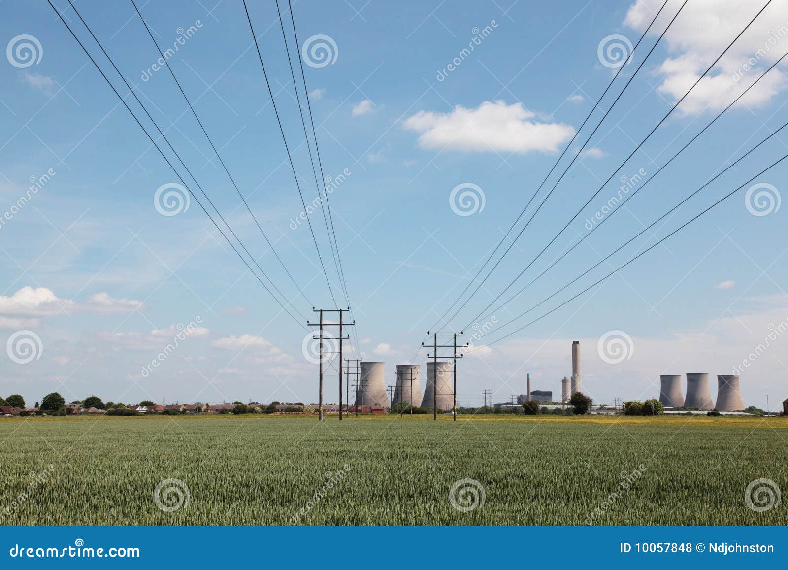 Electrical Cables Leading To a Power Plant Stock Photo - Image of power ...