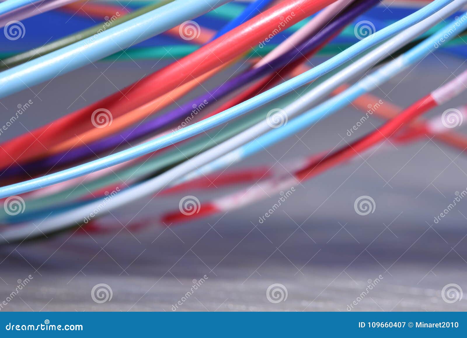 Electrical Cables on Metal Background Stock Image - Image of ...