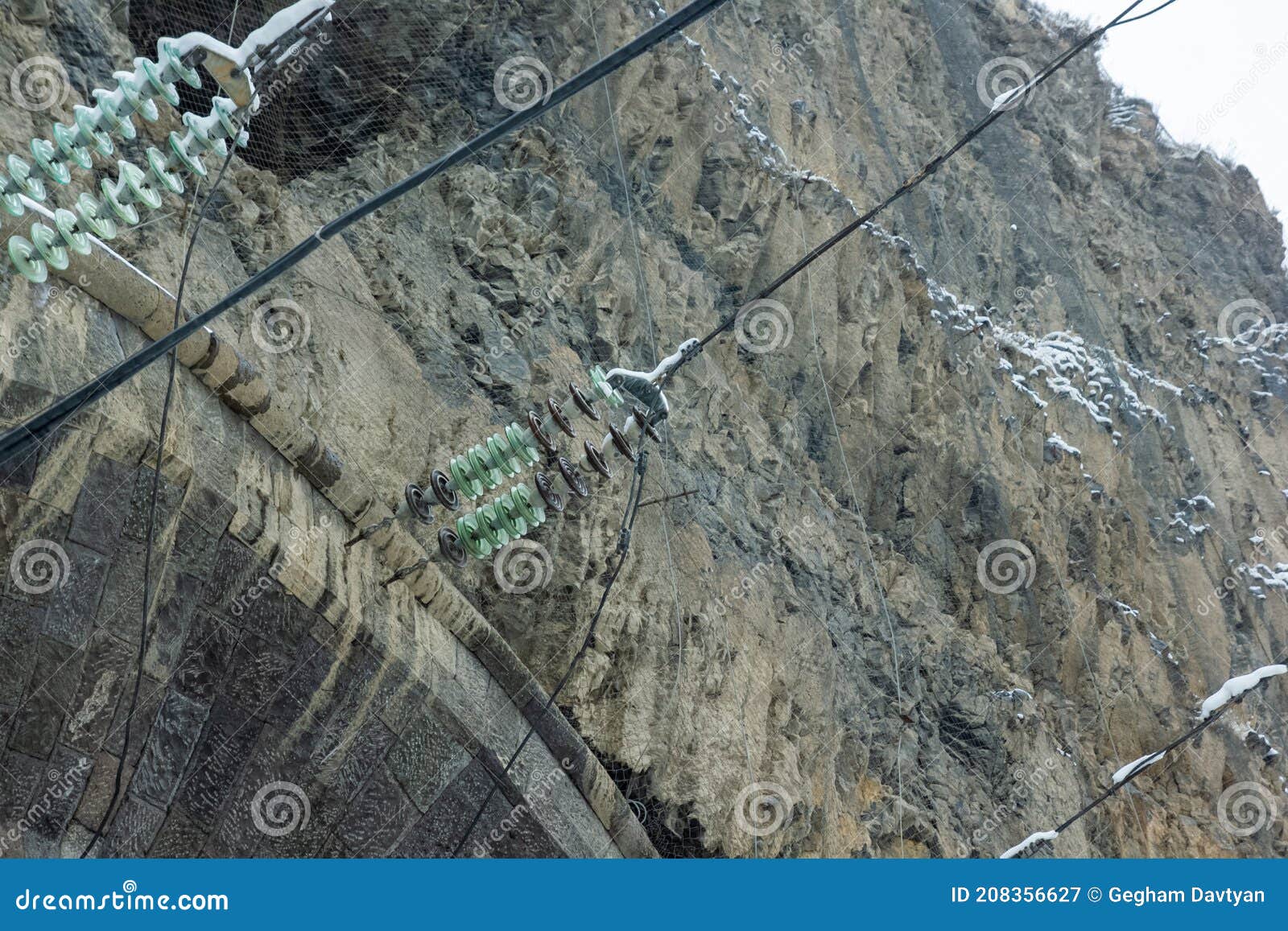 Electrical Cables in the Mountains Stock Image - Image of background ...