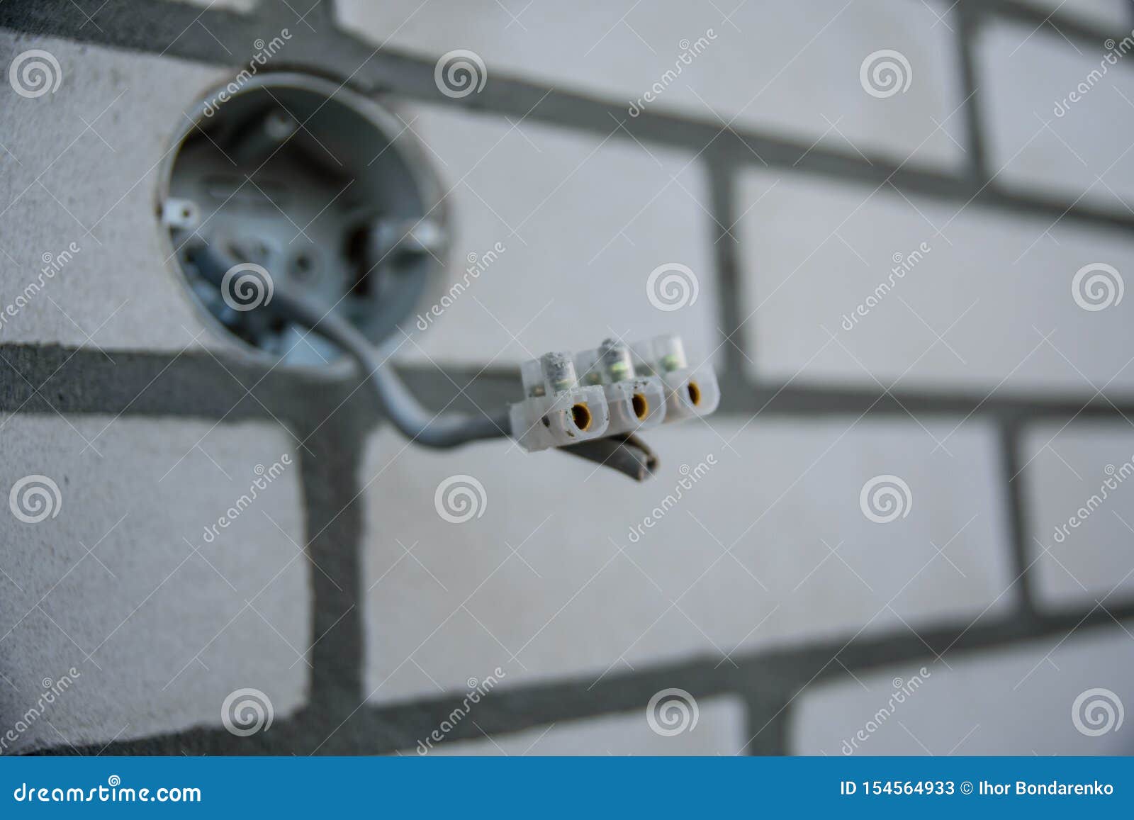 Electrical Cables Stick Out of the Wall Stock Image - Image of electric ...