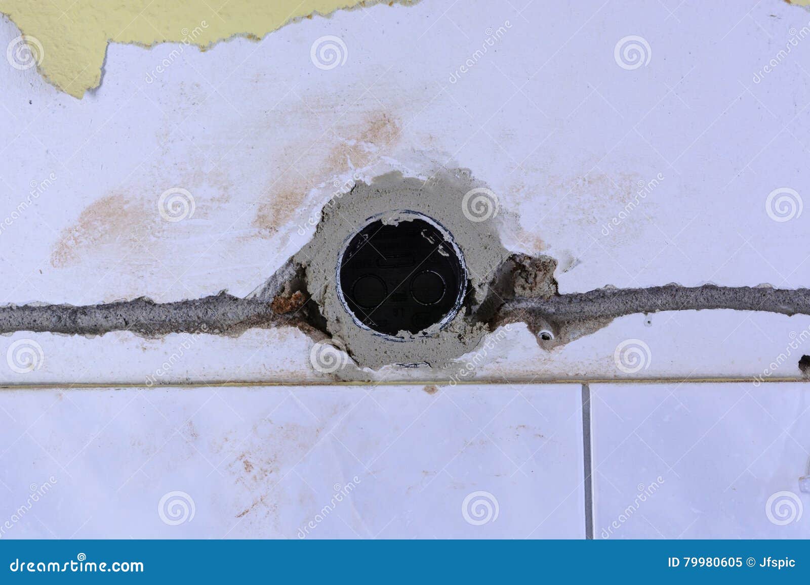 Electrical Cables Under Plaster Stock Image - Image of house ...