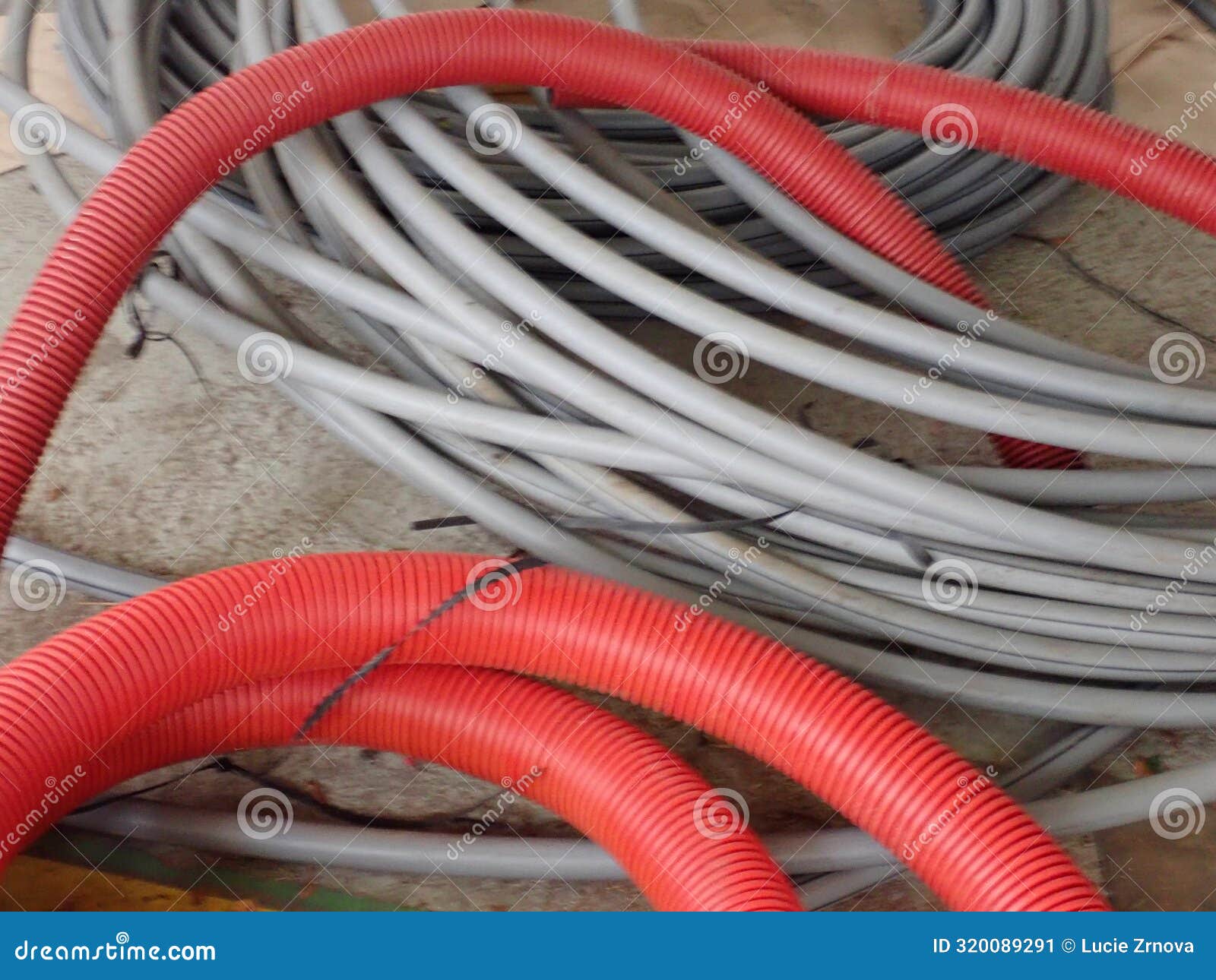 Cables and Wires in a Building Site Stock Image - Image of architecture ...