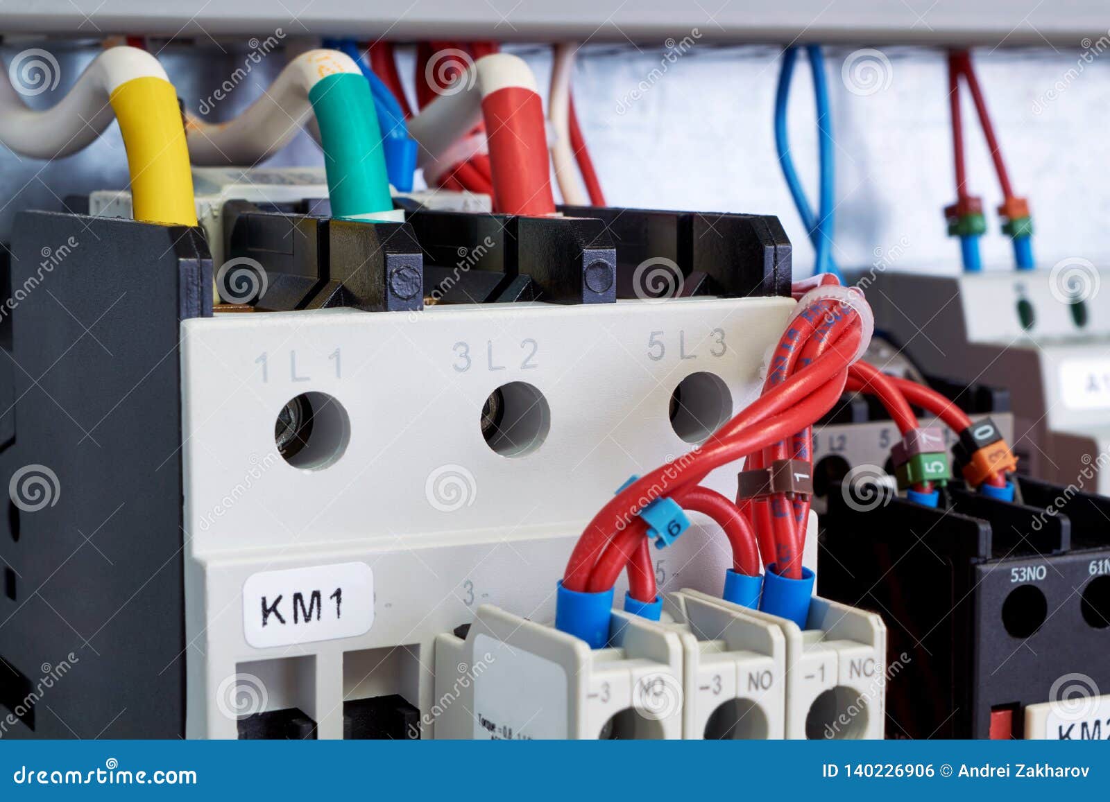 Electrical Cables and Wires are Connected To Electrical Equipment Stock ...