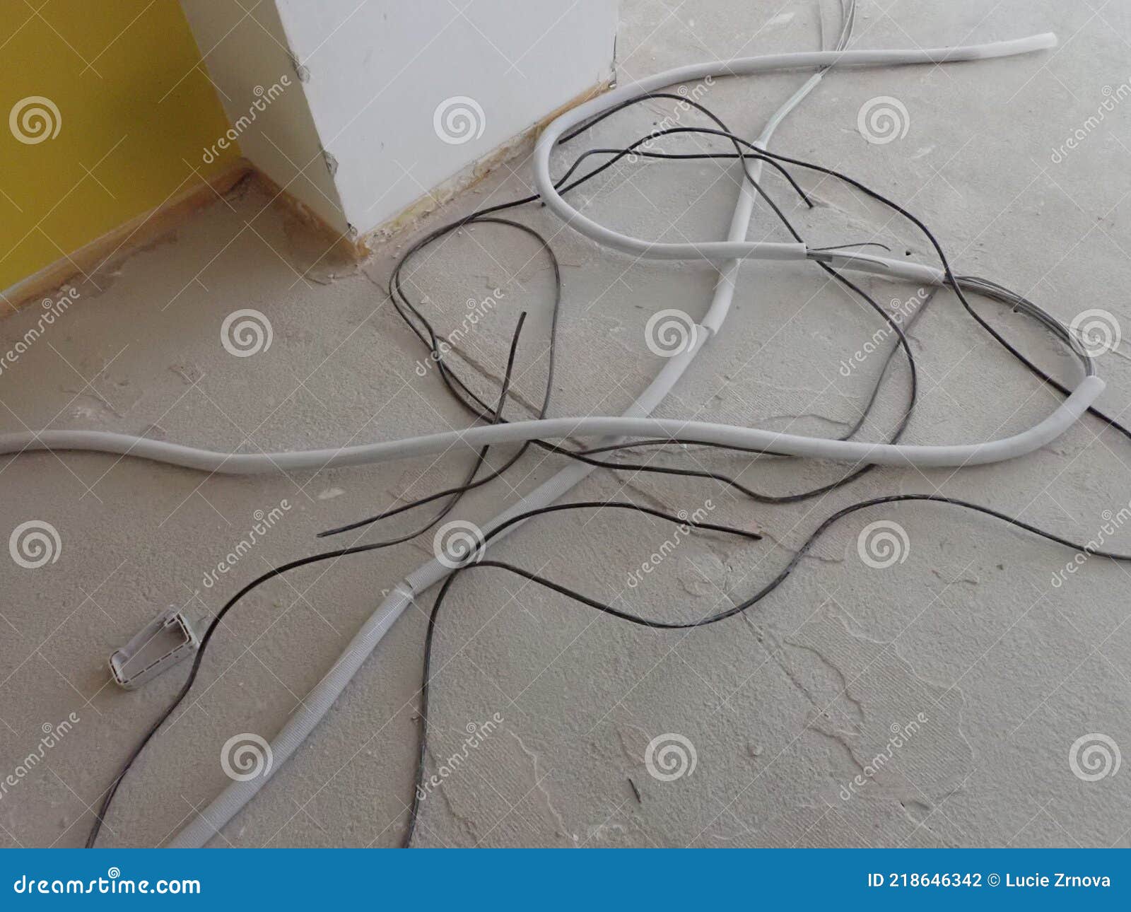 Cables and Wires during Reconstruction Inside a House Stock Photo ...
