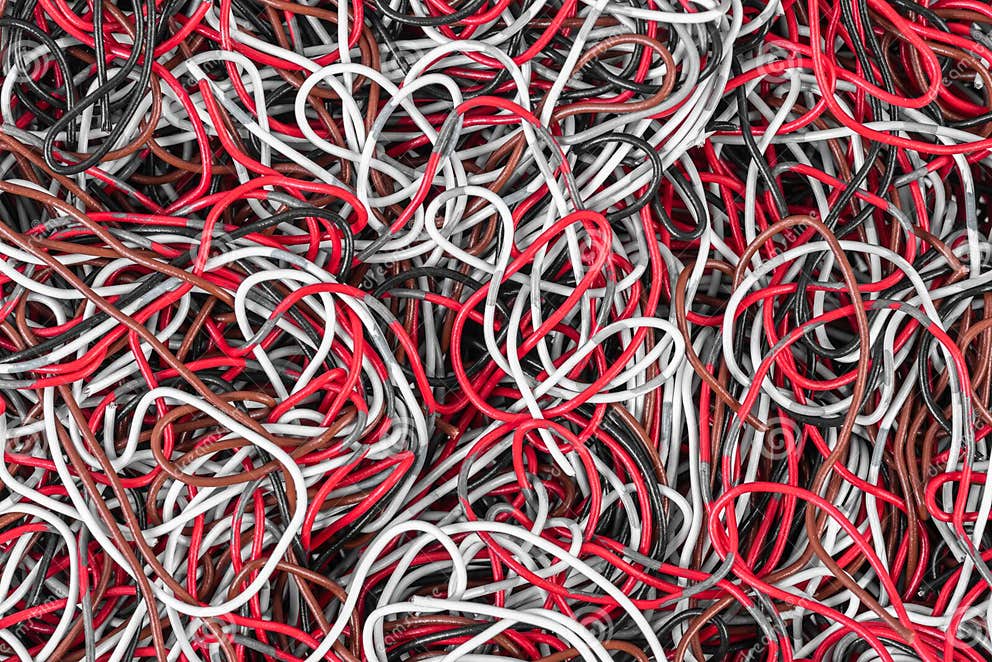 Electrical Cables and Wires Scrap Stock Image - Image of connection ...