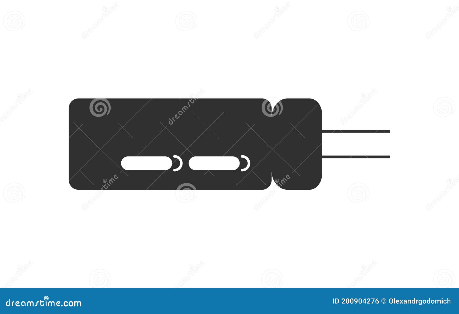 Electrical Capasitor Vector Symbol on Black Background. Thru-hole ...