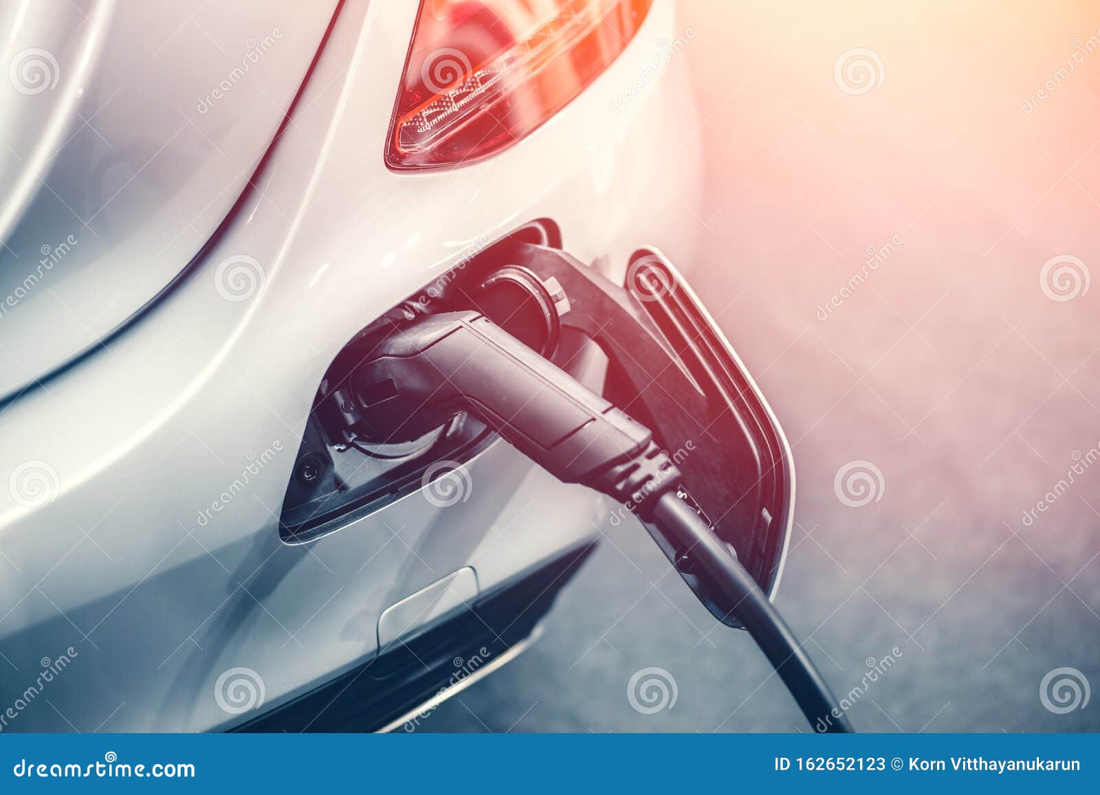 Electrical Car or EV Vehicles Battery Charger at Charging Station Dock ...