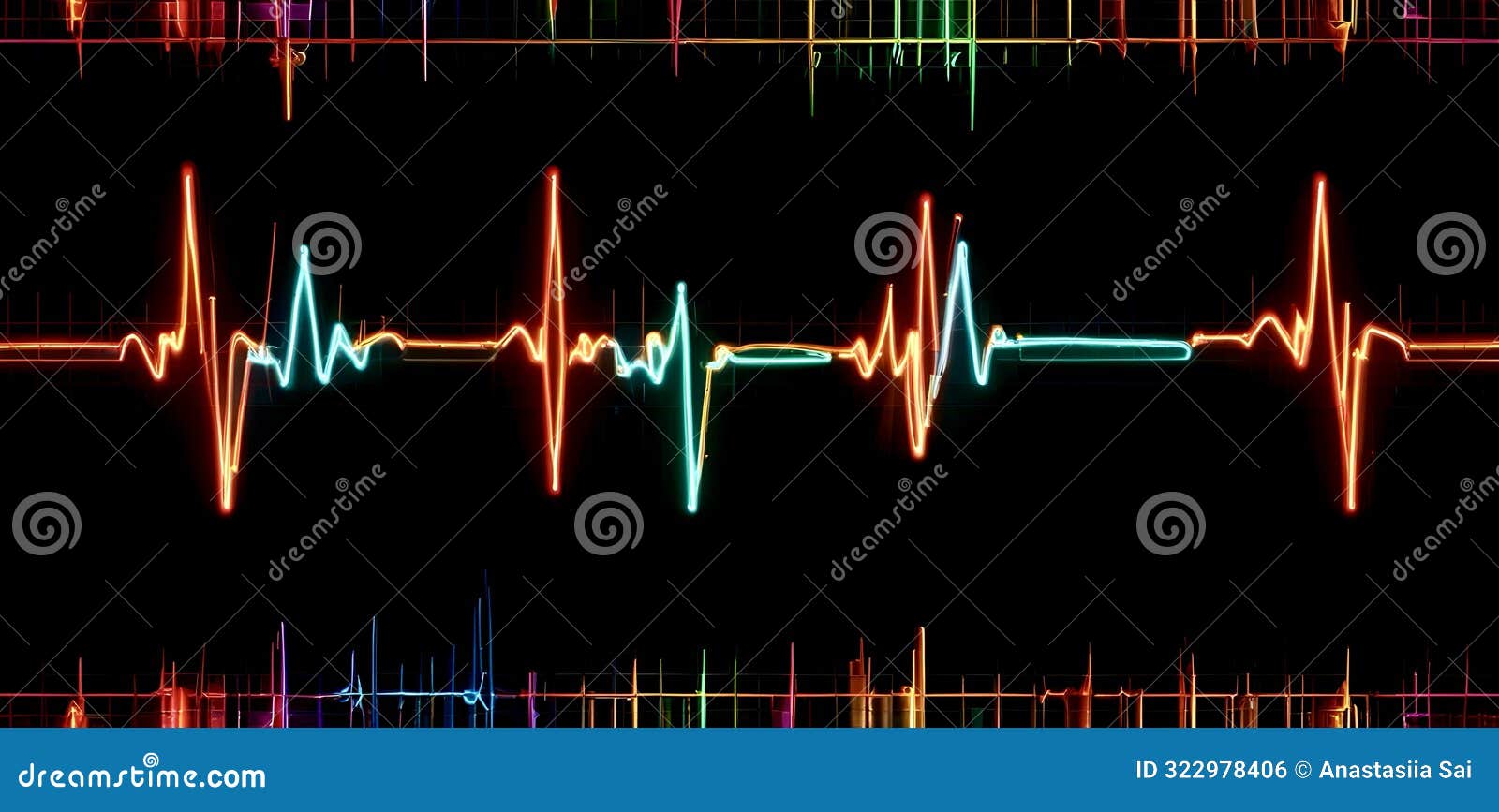 Electrical Cardiogram of the Heart Stock Illustration - Illustration of ...