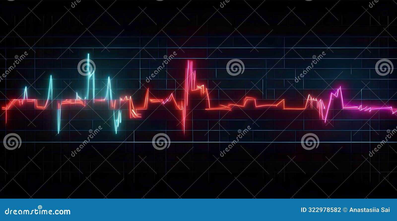 Electrical Cardiogram of the Heart Stock Illustration - Illustration of ...