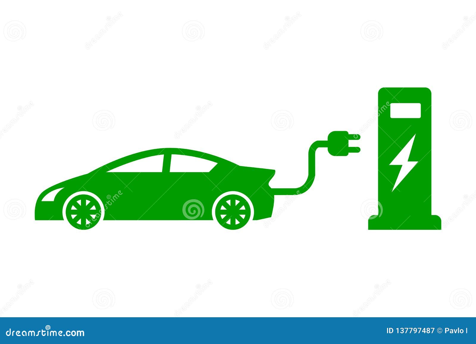 Electrical Charging Station Symbol Electric Car Electric Vehicle