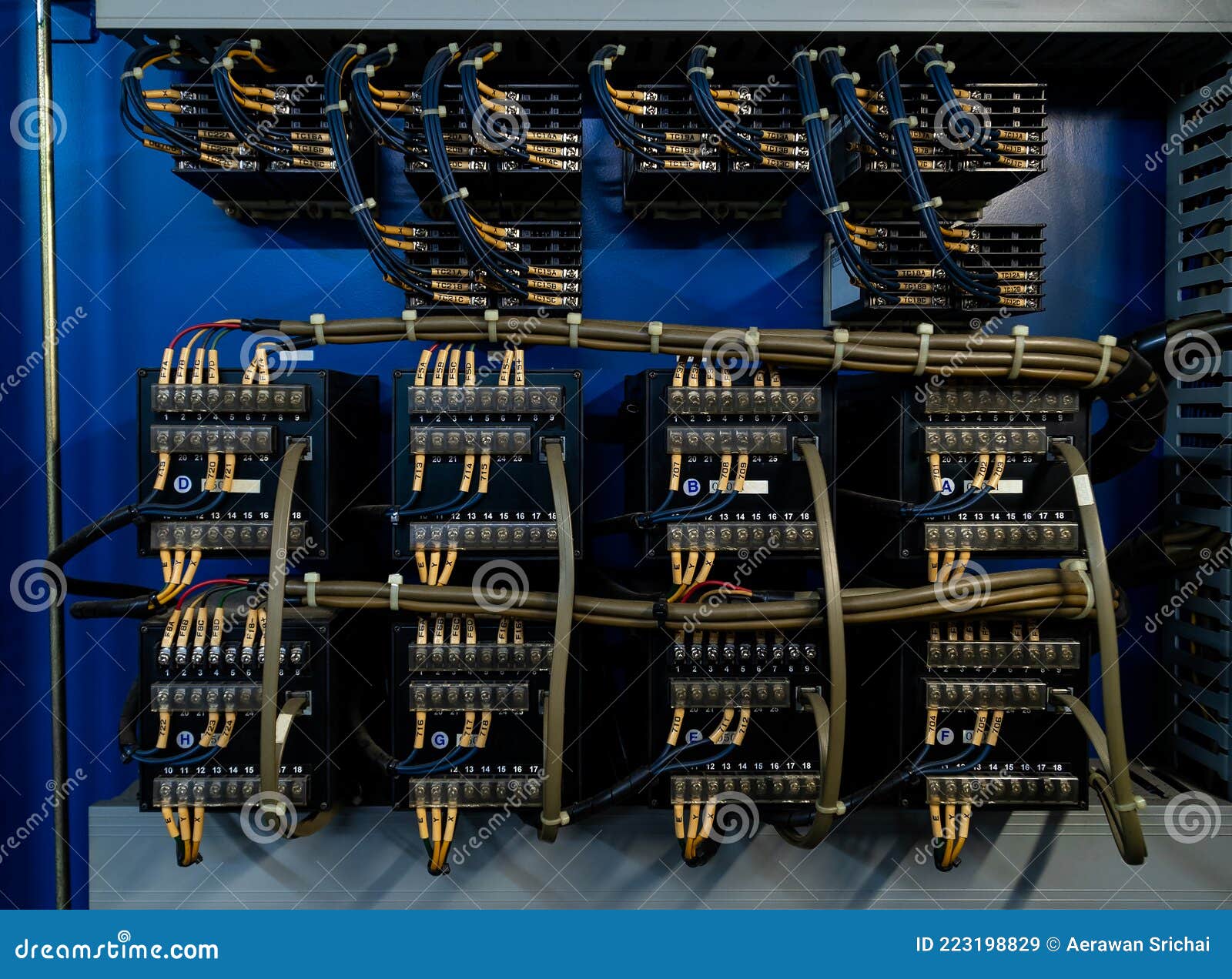 Electrical Circuit Board in Control Cabinet. Stock Image - Image of ...