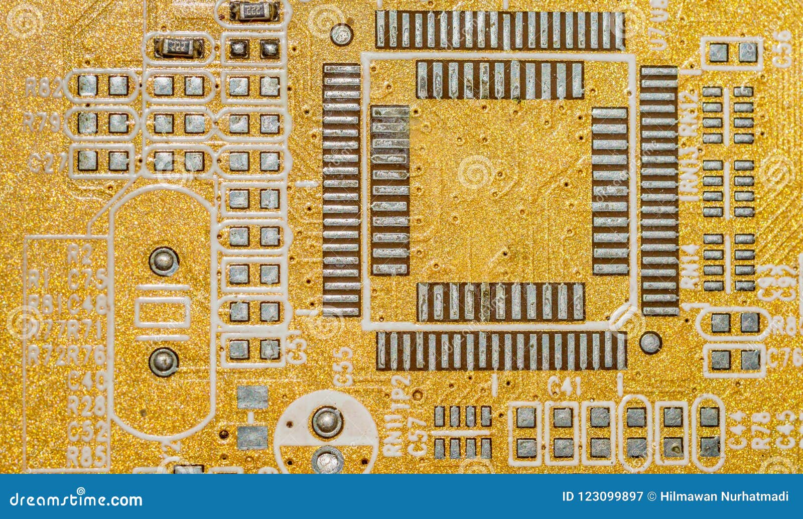 Electrical Circuit Board with Many Conductors Close Up Stock Image ...