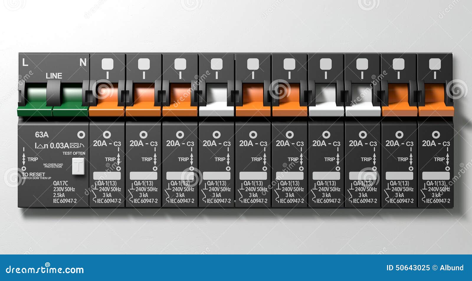 Electrical Circuit Breaker Panel Stock Illustration - Illustration of ...