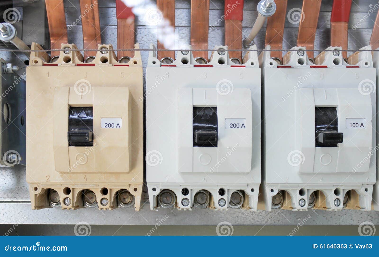 Electrical Circuit Breakers Stock Image - Image of component, phase ...