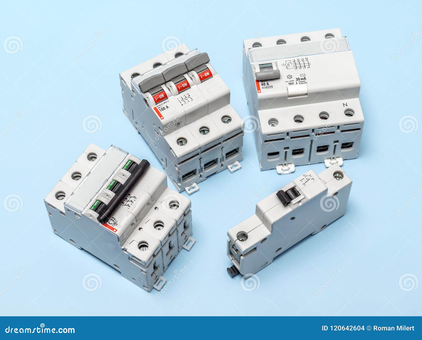 Electrical Circuit Breakers Stock Photo - Image of blue, protection ...