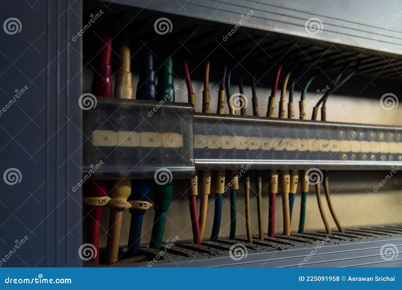 Electrical Circuit Connection Board in Control Cabinet. Stock Photo ...