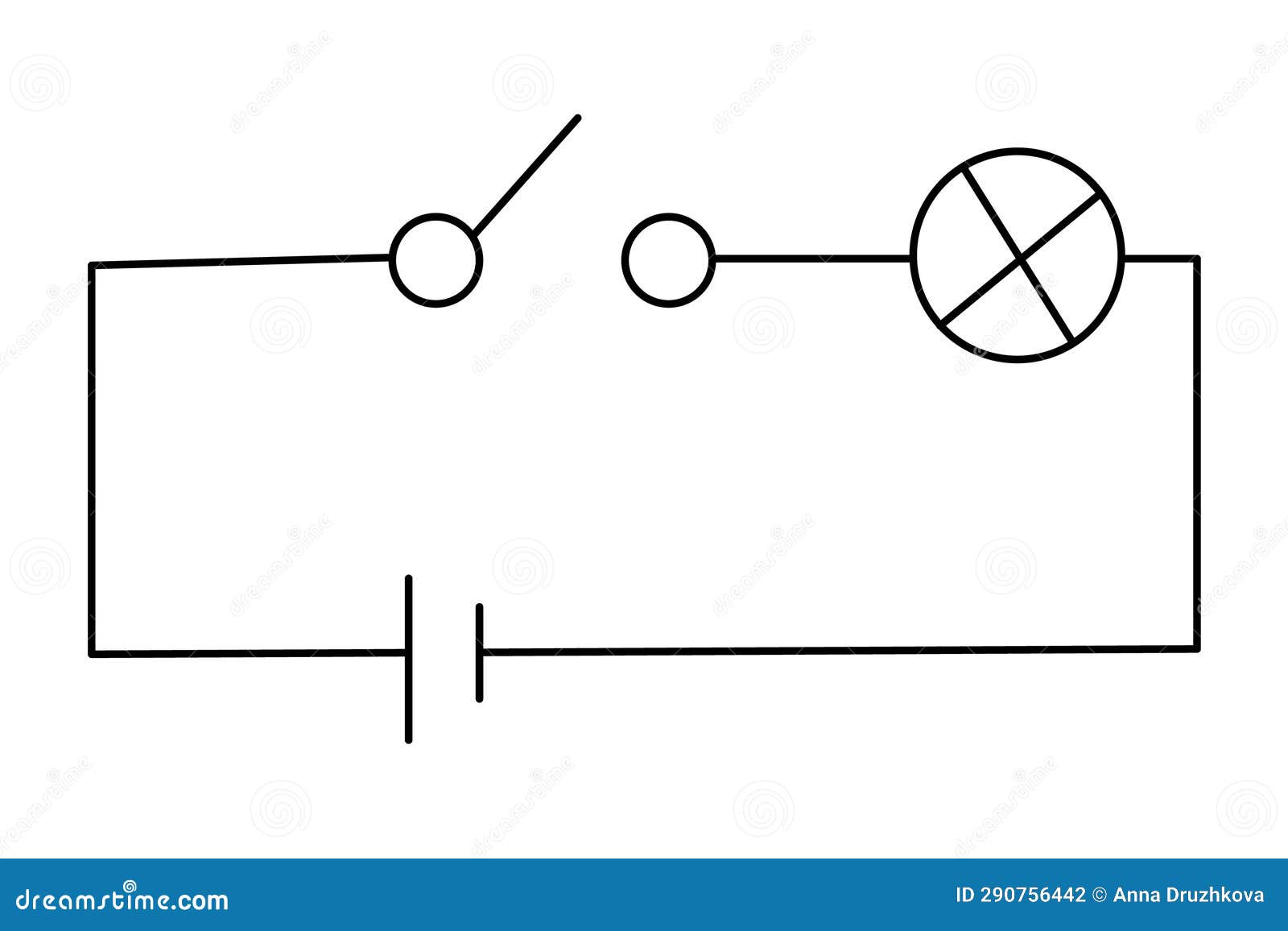 Electrical Circuit Hand Drawn Doodle Vector Illustration Black Outline ...