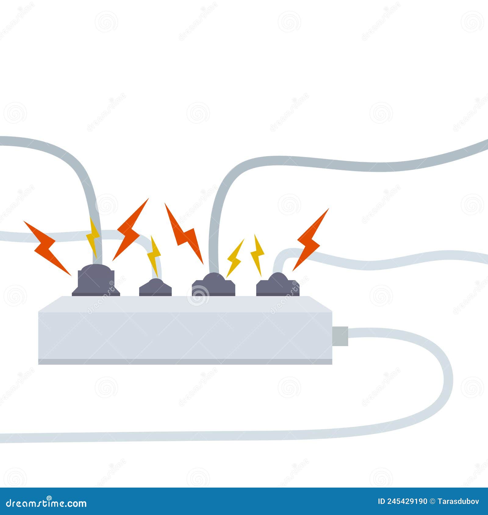 Electrical Circuit. Shock, Red Lightning and Yellow Sparks from the ...