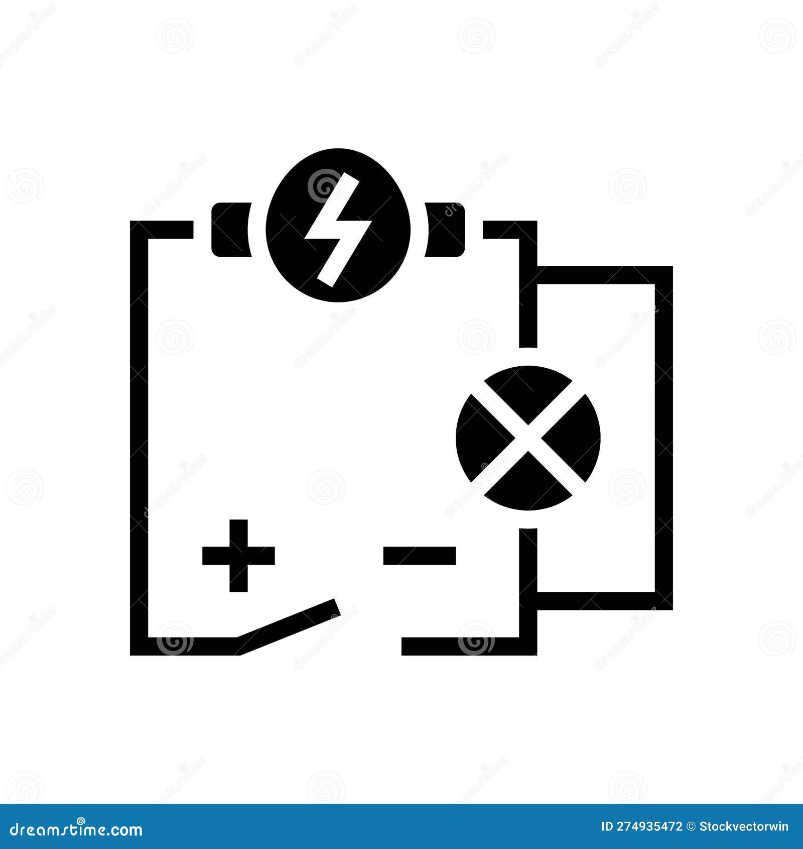Electrical Circuit Tool Work Glyph Icon Vector Illustration Stock ...