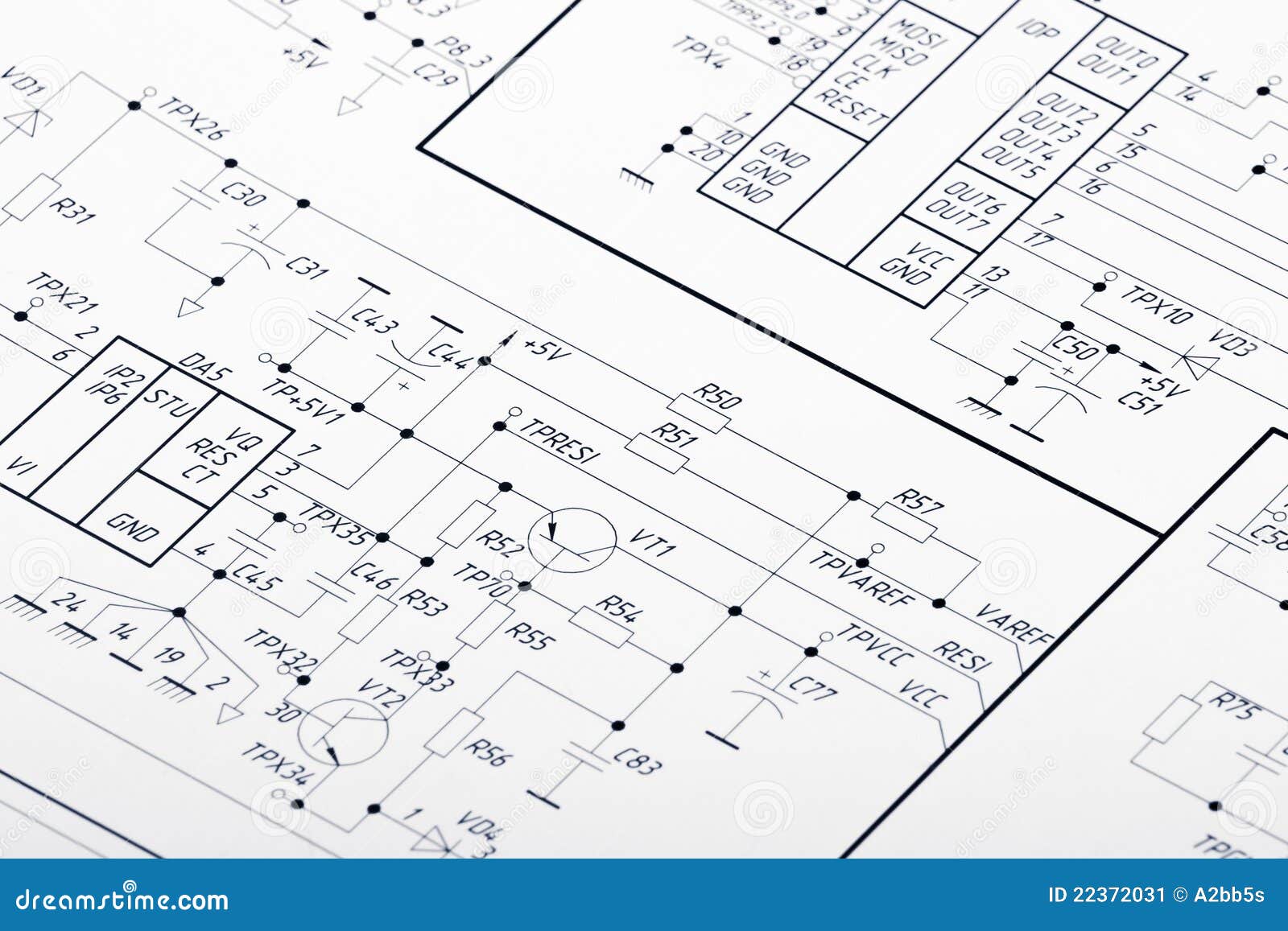 Electrical circuits stock image. Image of blueprint, electrical - 22372031